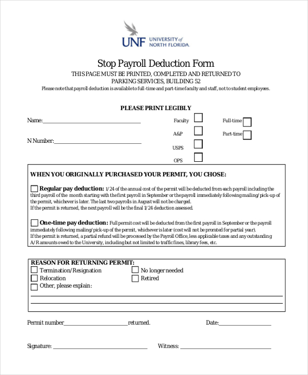 FREE 14+ Sample Payrolle Deduction Forms in PDF | Excel | Word