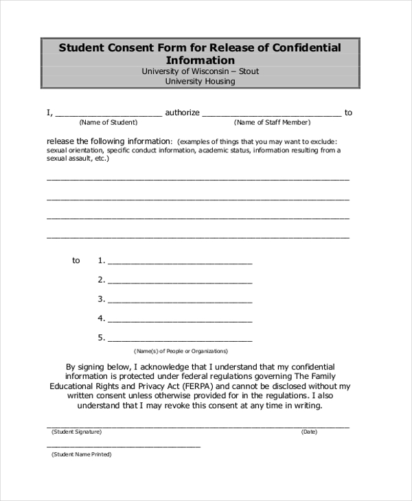 FREE 14+ Student Consent Form Samples, PDF, MS Word, Google Docs