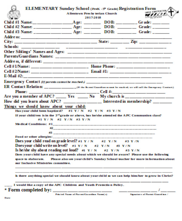 FREE 15+ School Registration Form Samples, PDF, MS Word, Google Docs, Excel