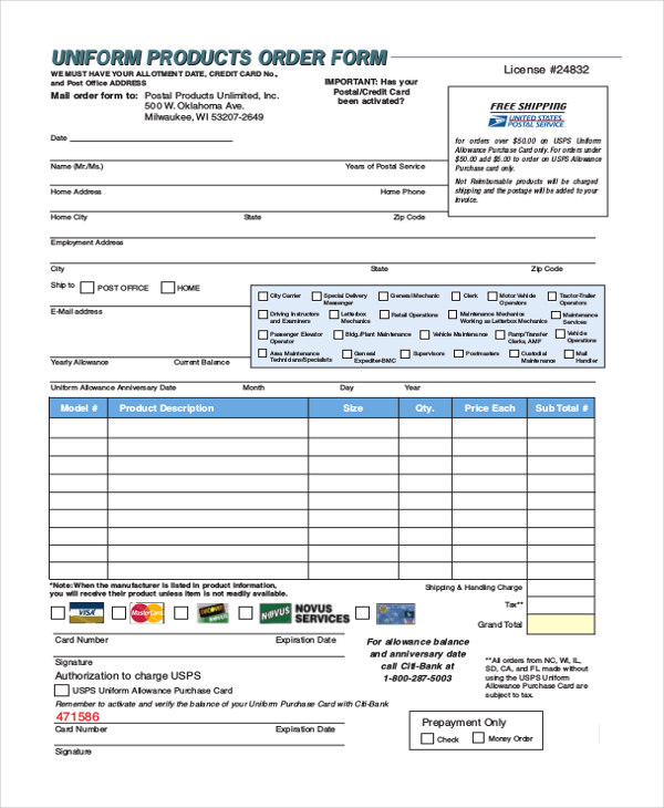 FREE 13+ Sample Product Order Forms in PDF | Excel | Word