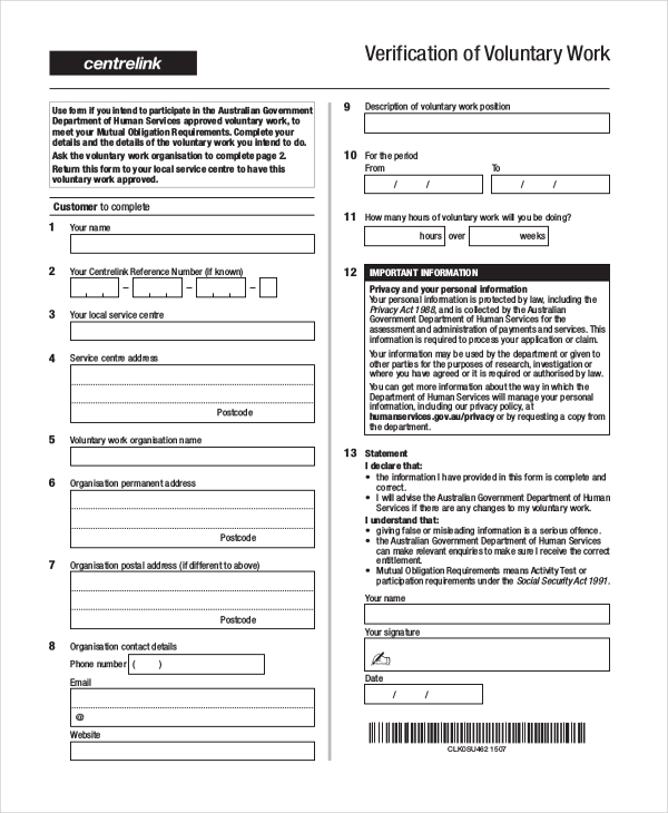 FREE 23+ Sample Verification Forms in PDF | Word | Excel