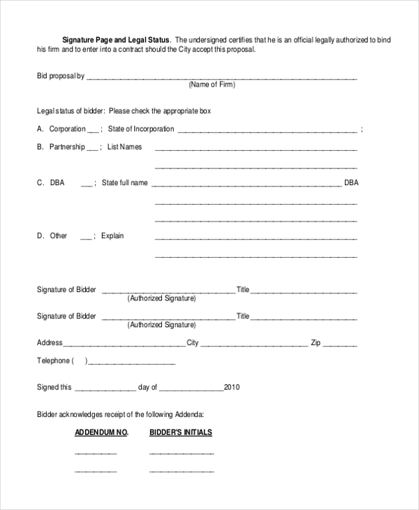 FREE 12+ Construction Bid Form Samples, PDF, MS Word, Google Docs, Excel