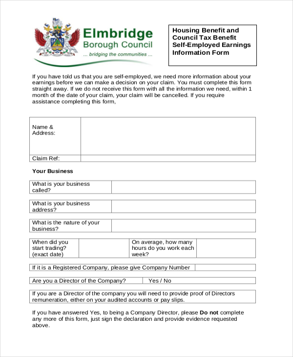 FREE 11+ Sample Housing Benefit Forms in PDF | MS Word