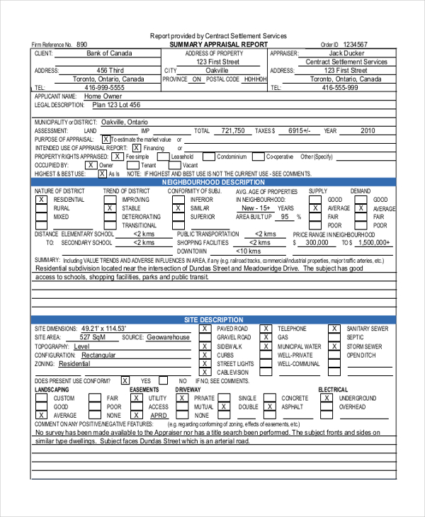 FREE 8+ Sample Land Appraisal Forms in MS Word | PDF
