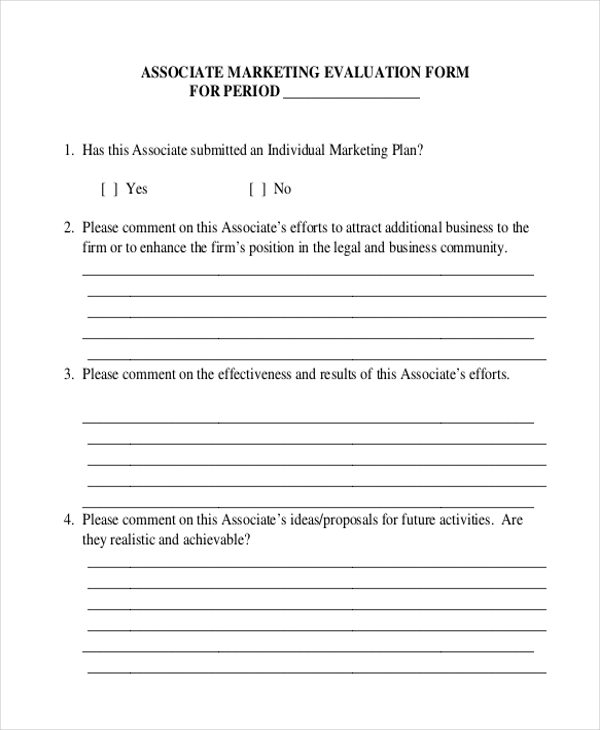FREE 9+ Sample Marketing Evaluation Forms in PDF | MS Word