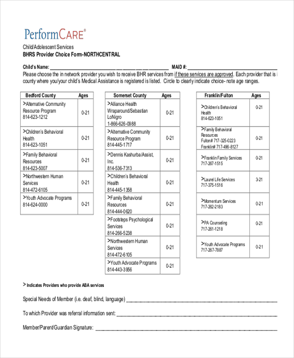 FREE 9+ Sample Medical Choice Forms in PDF | MS Word