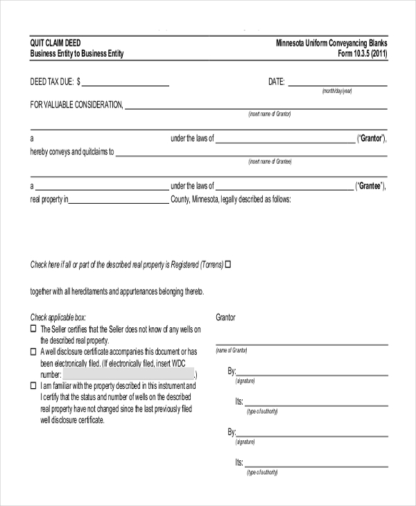 FREE 8+ Sample Quick Claim Deed Forms in PDF | MS Word