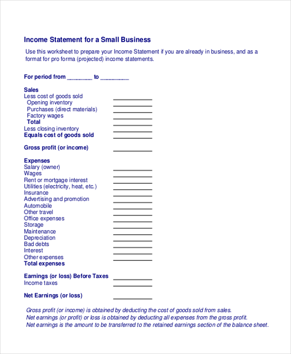FREE 18+ Income Statement Form Samples, PDF, MS Word, Google Docs, Excel