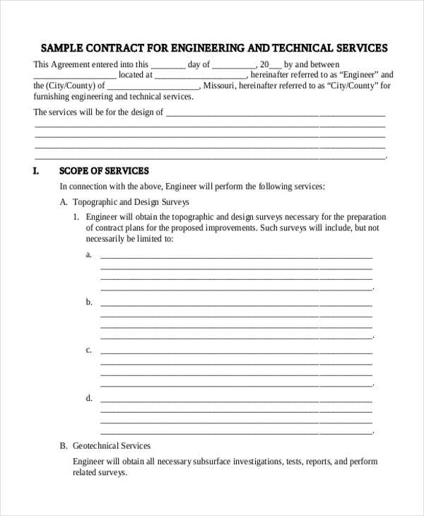 FREE 8+ Sample Contractor Contract Forms in PDF | MS Word