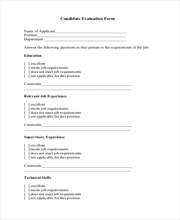 FREE 31+ Evaluation Form Samples, PDF, MS Word, Google Docs