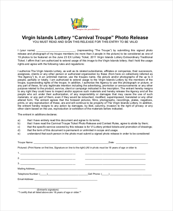 FREE 11+ Sample Picture Release Forms in PDF | MS Word