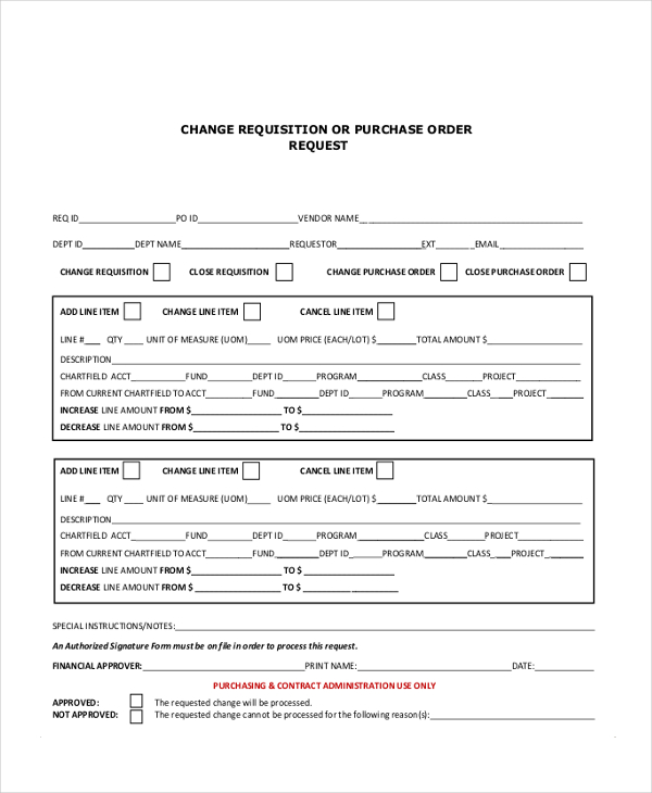 FREE 17+ Purchase Order Request Form Samples, PDF, MS Word, Google Docs, Excel