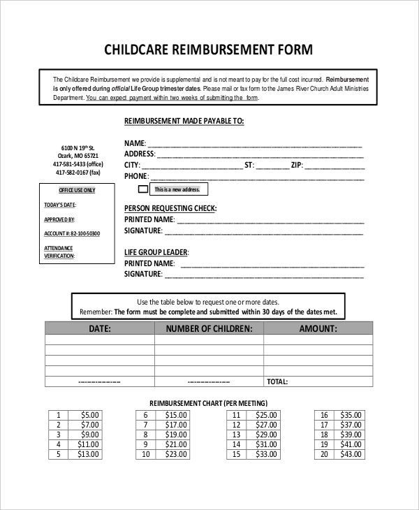 FREE 18+ Sample Reimbursement Forms in PDF | MS Word | Excel