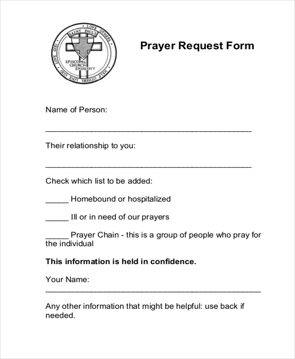FREE 14 Prayer Request Form Samples PDF MS Word Google Docs FREE 14 Prayer Request Form Samples PDF MS Word Google Docs