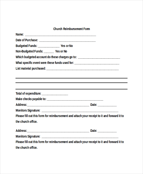 FREE 18+ Sample Reimbursement Forms in PDF | MS Word | Excel