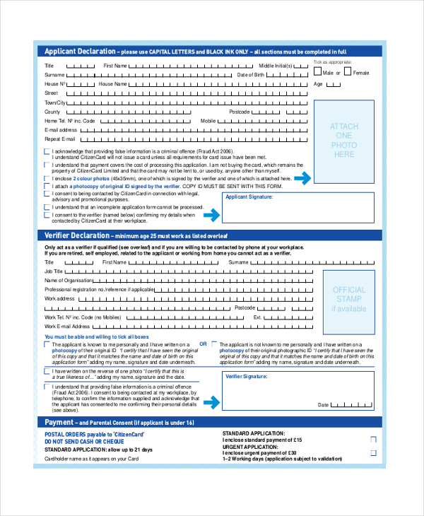 FREE 9+ Sample Citizenship Application Forms in MS Word | PDF | Excel