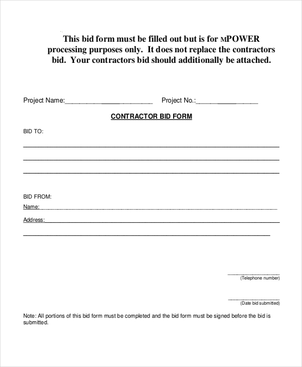 FREE 21+ Sample Contractor Forms in PDF | MS Word | Excel