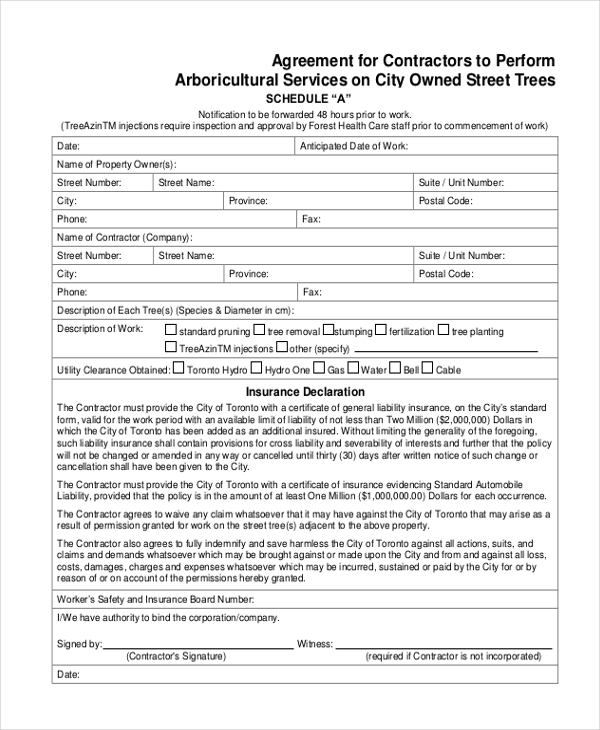 FREE 10+ Sample Contractor Agreement Forms in PDF | MS Word | Excel
