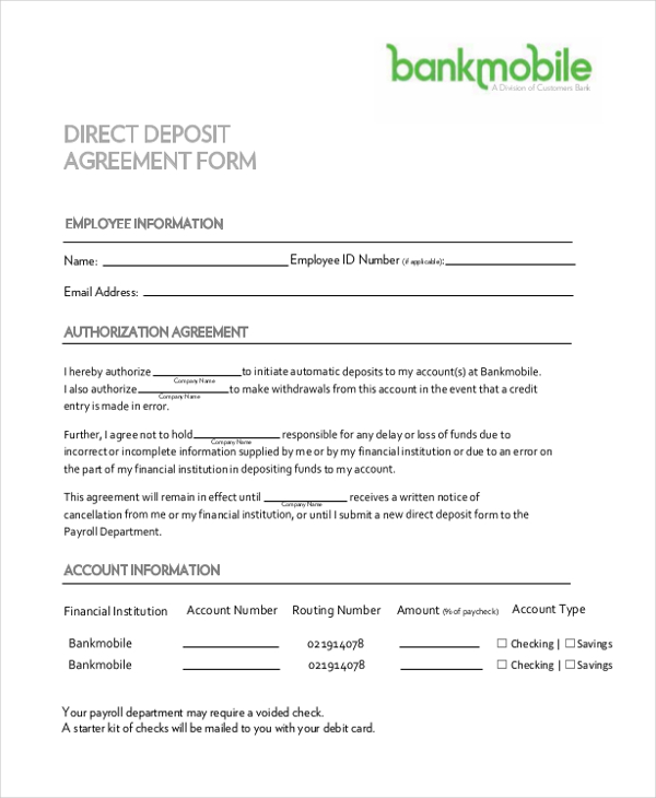 FREE 12+ Direct Deposit Form Samples in PDF | Excel | MS Word