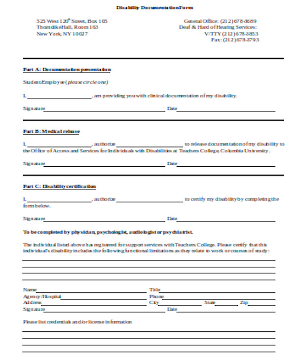 FREE 23+ Sample Disability Forms in PDF | Word | Excel