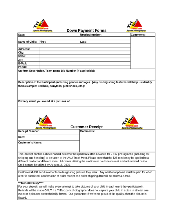 FREE 11+ Payment Receipt Form Samples, PDF, MS Word, Google Docs, Excel