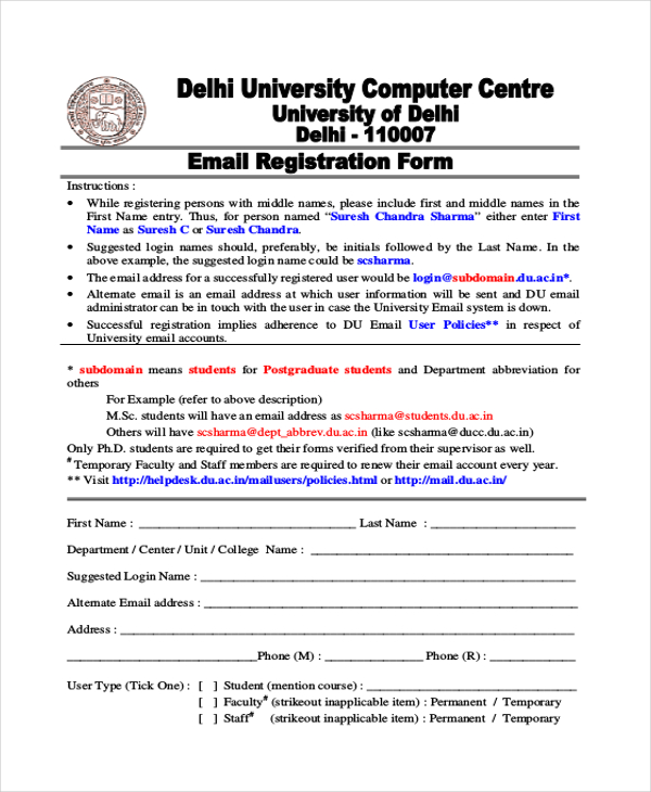 FREE 23+ Sample Registration Forms in PDF | Excel | Word