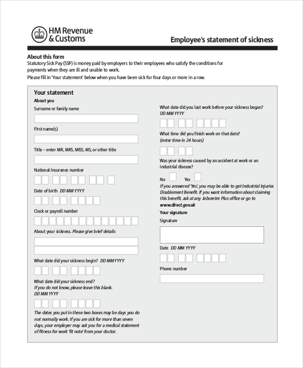 FREE 11+ Sample Employee Statement Forms in MS Word | PDF | Excel