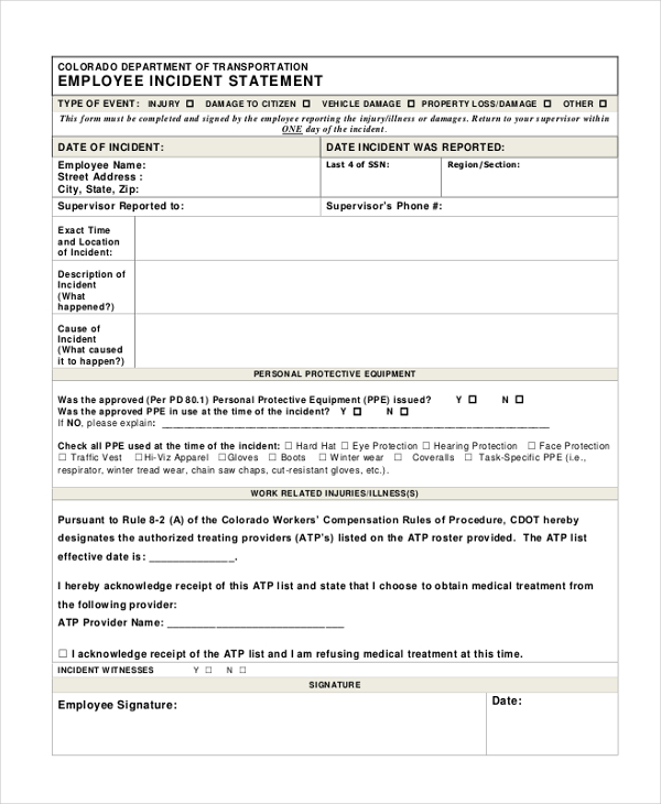 FREE 11 Sample Employee Statement Forms In MS Word PDF Excel