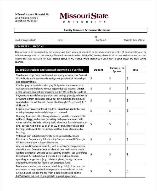 FREE 18+ Income Statement Form Samples, PDF, MS Word, Google Docs, Excel