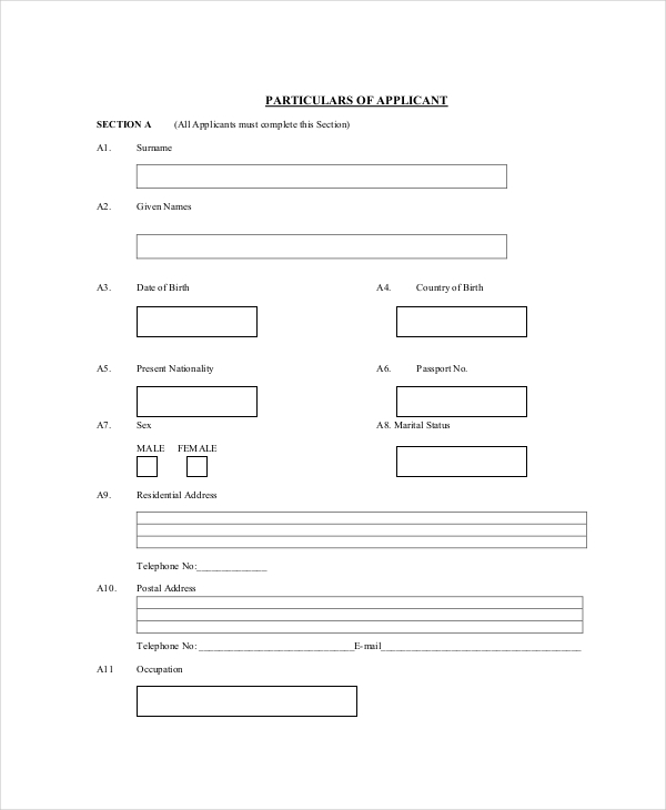 FREE 9+ Sample Citizenship Application Forms in MS Word | PDF | Excel