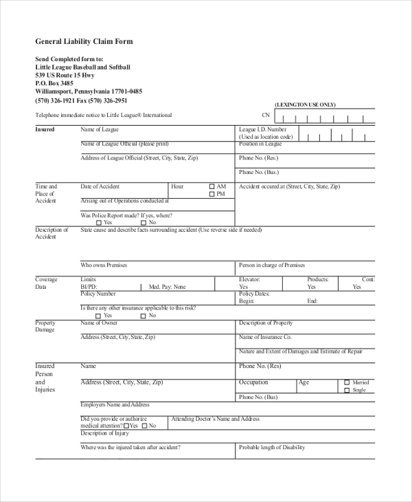 FREE 12+ Sample Liability Forms in PDF | Word | Excel