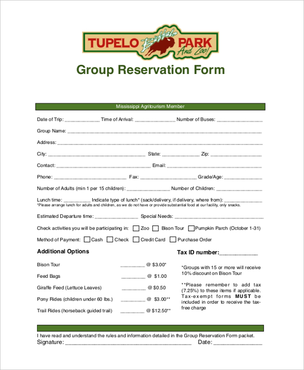 FREE 25+ Reservation Form PDF, MS Word, Google Docs, Excel