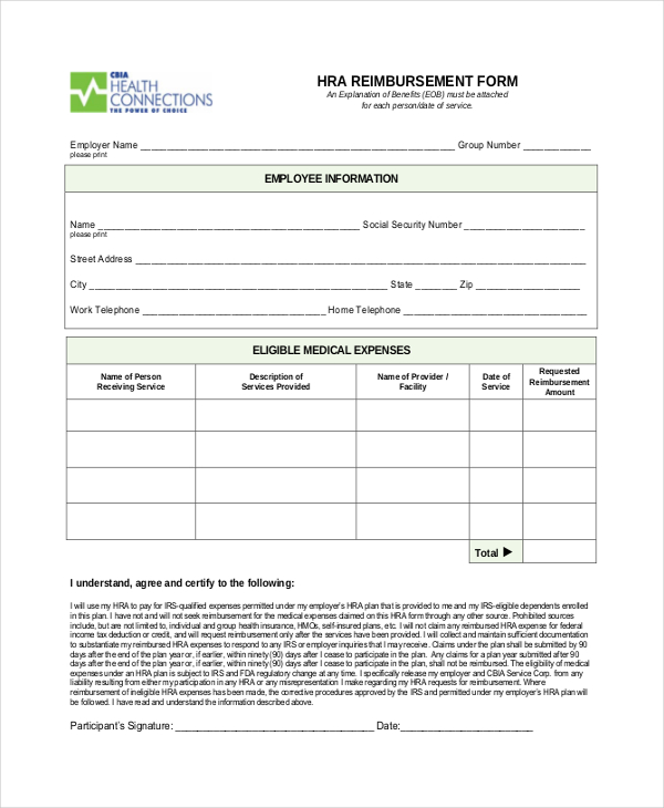 FREE 18+ Sample Reimbursement Forms in PDF | MS Word | Excel