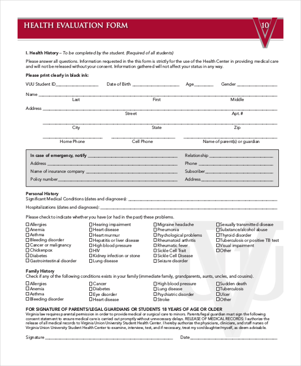 FREE 18+ Sample Health Forms in PDF | MS Word | Excel