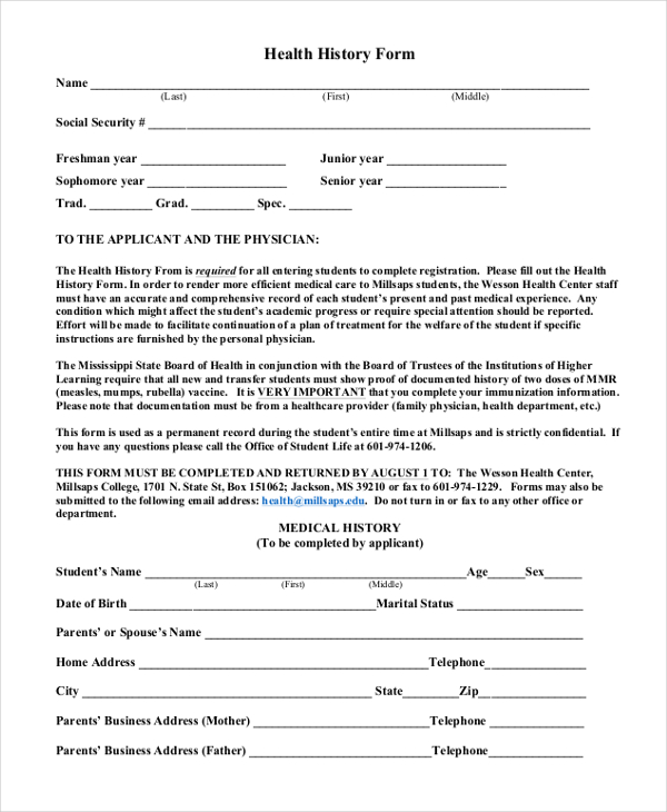 FREE 18+ Sample Health Forms in PDF | MS Word | Excel