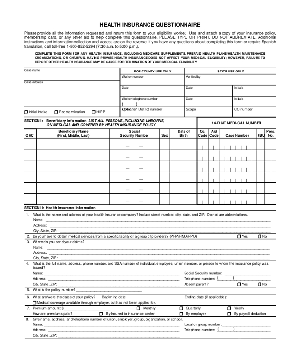 FREE 30+ Questionnaire Form Samples, PDF, MS Word, Google Docs, Excel
