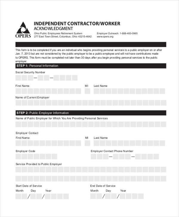FREE 21+ Sample Contractor Forms in PDF | MS Word | Excel