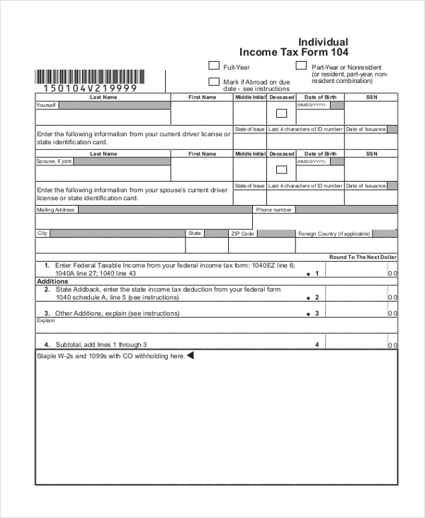 FREE 22+ Sample Tax Forms in PDF | Excel | MS Word