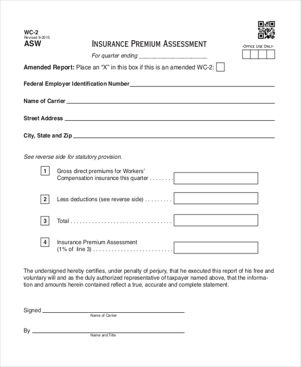 FREE 9+ Sample Insurance Assessment Forms in PDF | Excel | MS Word