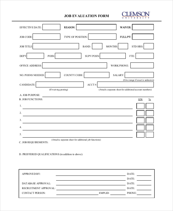 FREE 31+ Evaluation Form Samples, PDF, MS Word, Google Docs