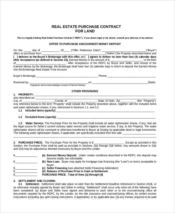 free-8-sample-land-contract-forms-in-pdf-ms-word