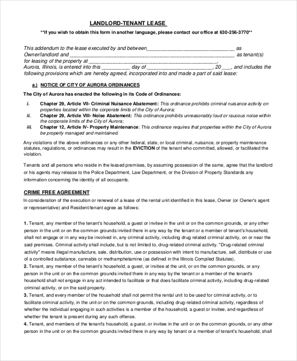 FREE 23+ Sample Lease Forms in PDF | Excel | Word