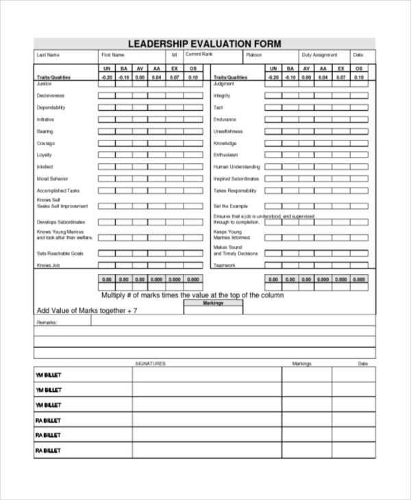 FREE 31+ Evaluation Form Samples, PDF, MS Word, Google Docs