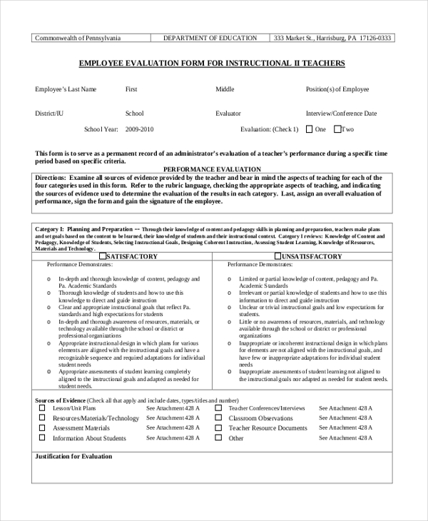 Sample Performance Appraisal For Marketing Managers