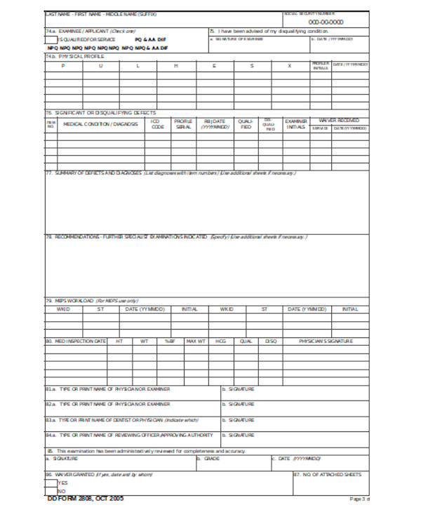 FREE 12+ Sample Medical Examination Forms in PDF | Excel | Word