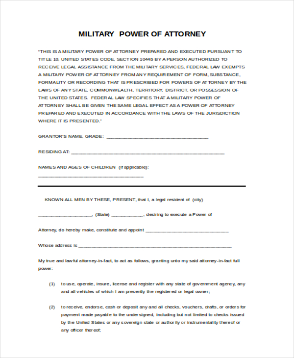 FREE 20+ Sample Power of Attorney Forms in PDF | MS Word