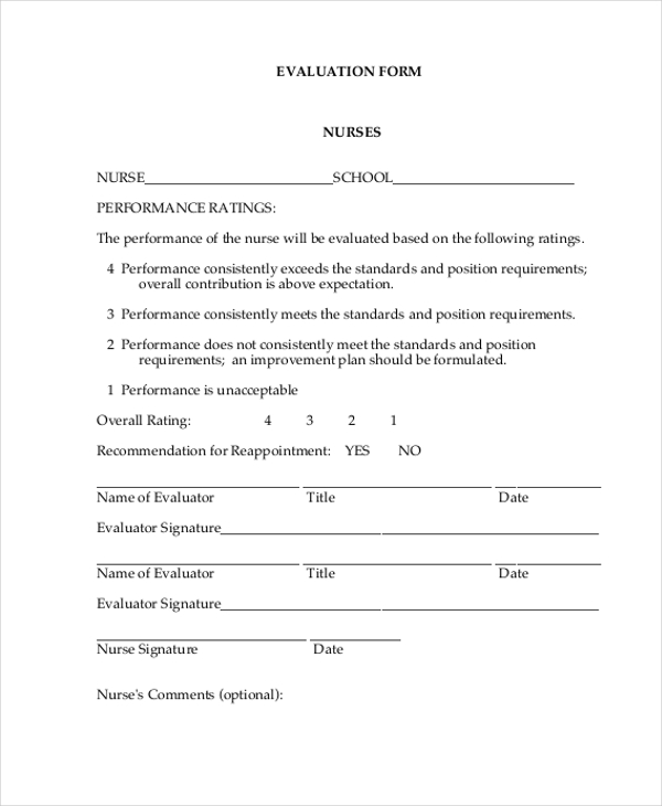 FREE 31+ Evaluation Form Samples, PDF, MS Word, Google Docs
