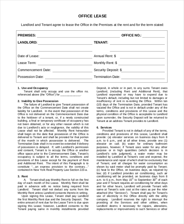 FREE 23+ Sample Lease Forms in PDF | Excel | Word