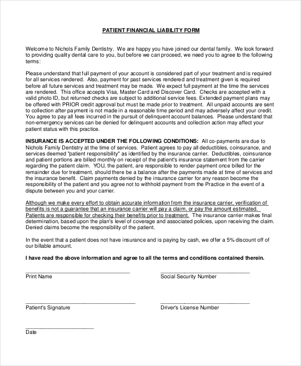 FREE 12+ Sample Liability Forms in PDF | Word | Excel