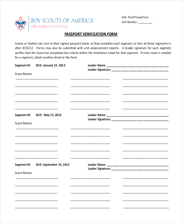 FREE 12+ Sample Passport Application Forms in PDF | MS Word | Excel